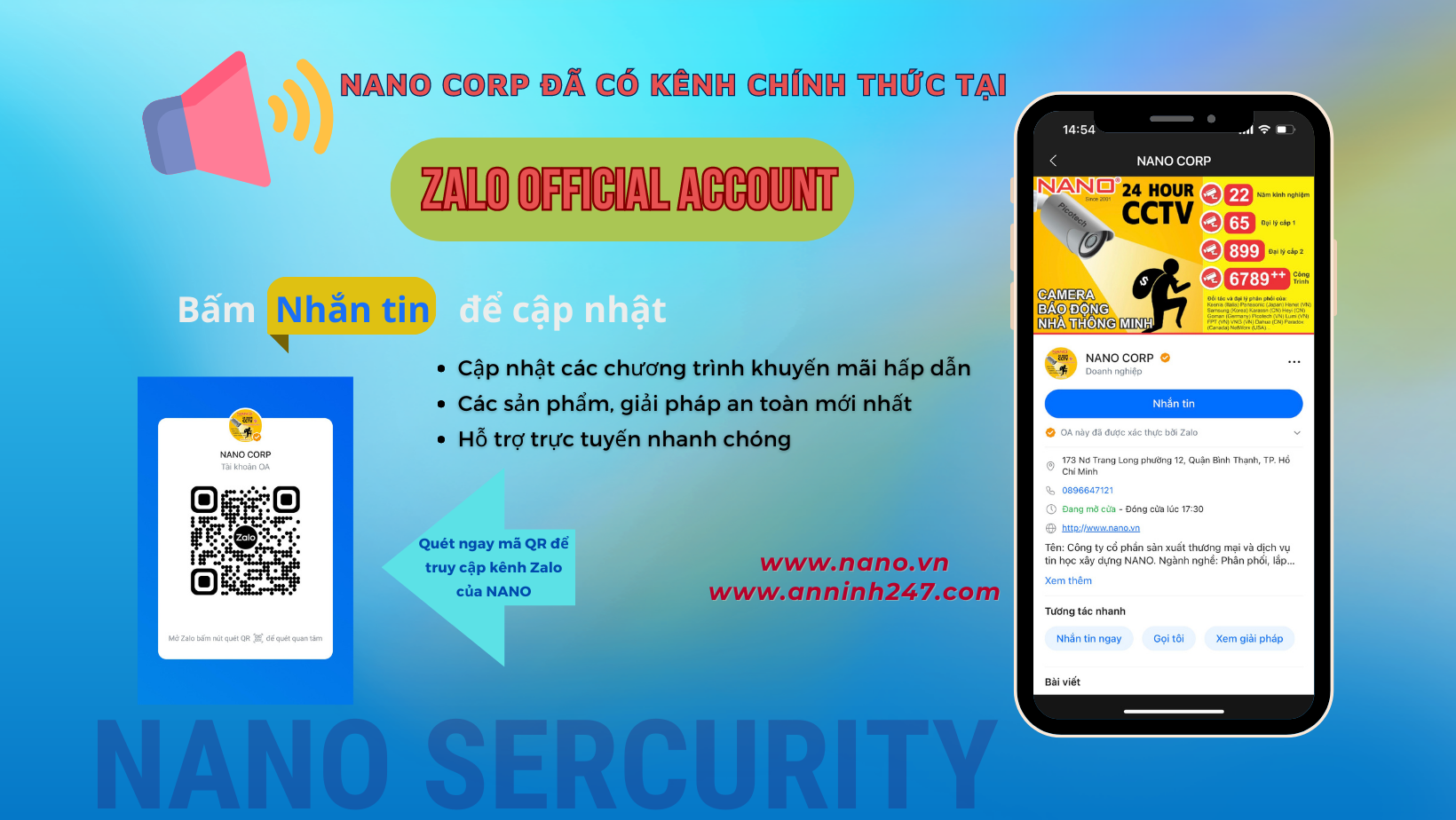 NANO CORP RA MẮT KÊNH ZALO CHÍNH THỨC “NANO OFFICIAL” - Camera - Camera ...